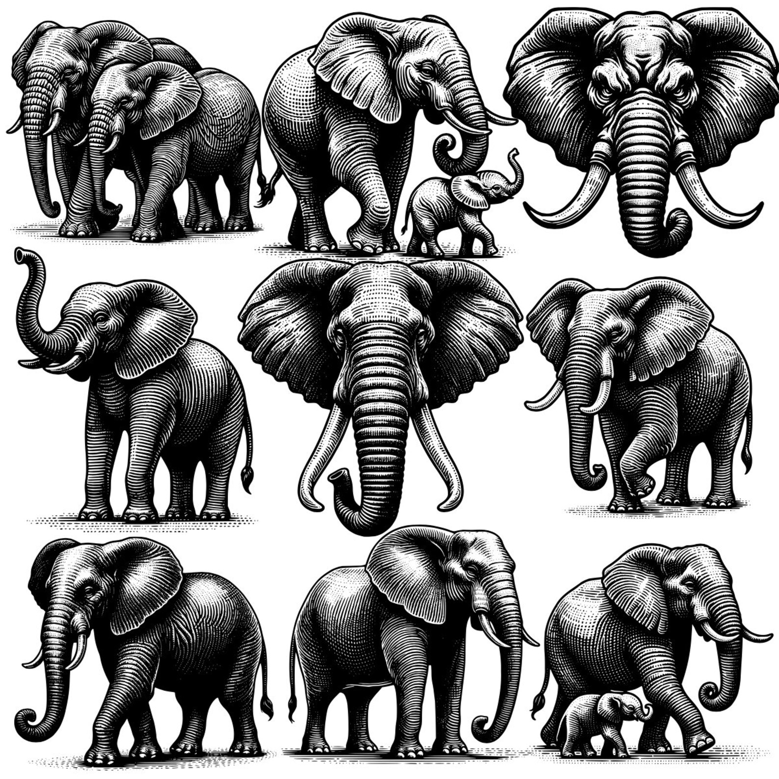 Elephant SVG Elephant PNG Svg Elephant Bundle Baby Elephant Svg Safari ...