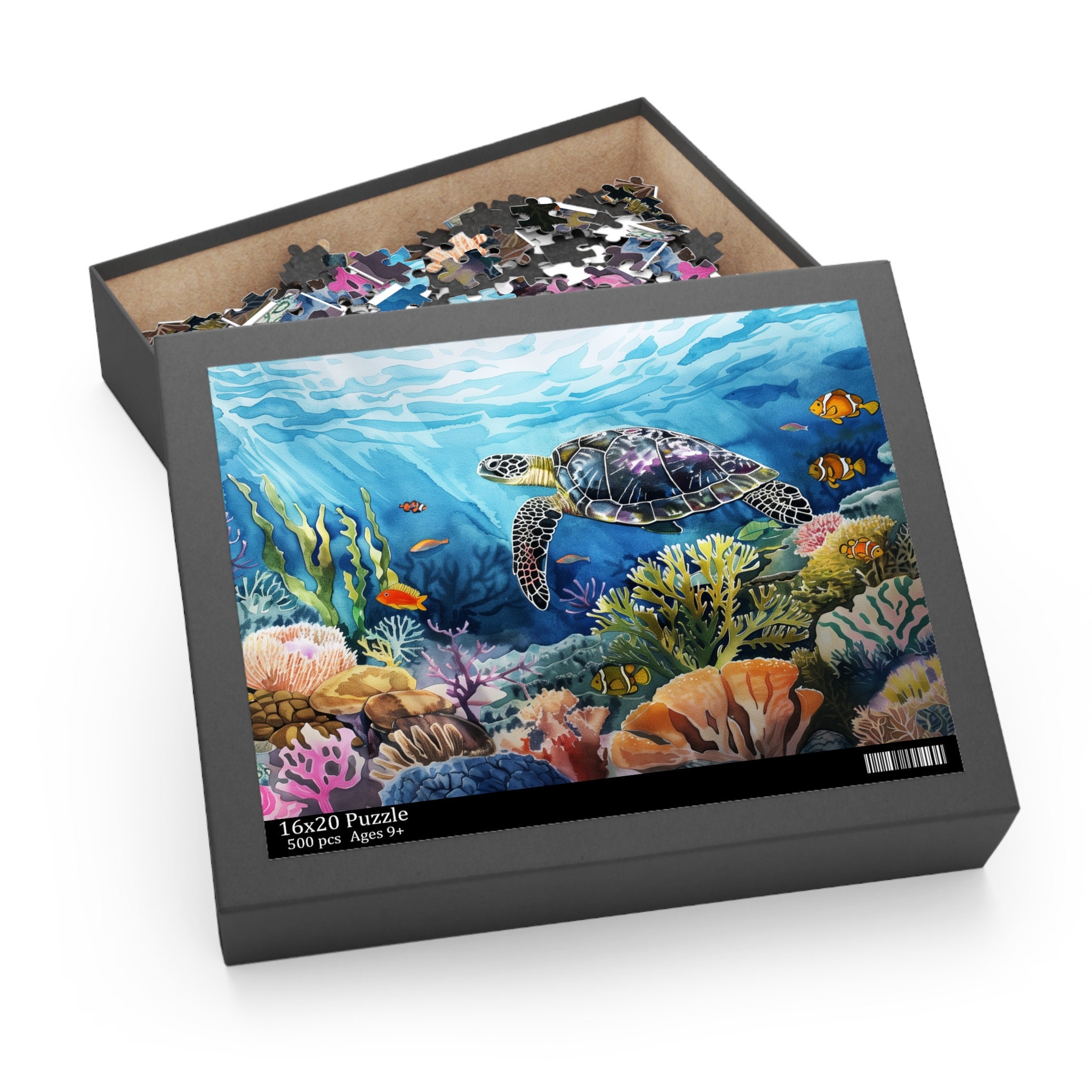 Sea Turtle Tropical Corral Reef Ocean Jigsaw Puzzle - 500 Piece Puzzle ...