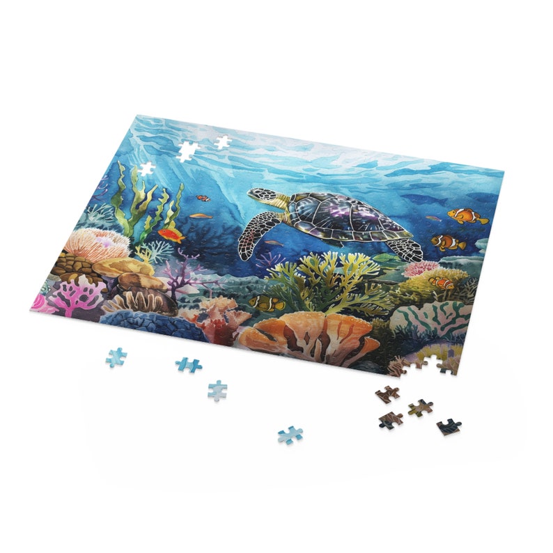 Sea Turtle Tropical Corral Reef Ocean Jigsaw Puzzle - 500 Piece Puzzle ...