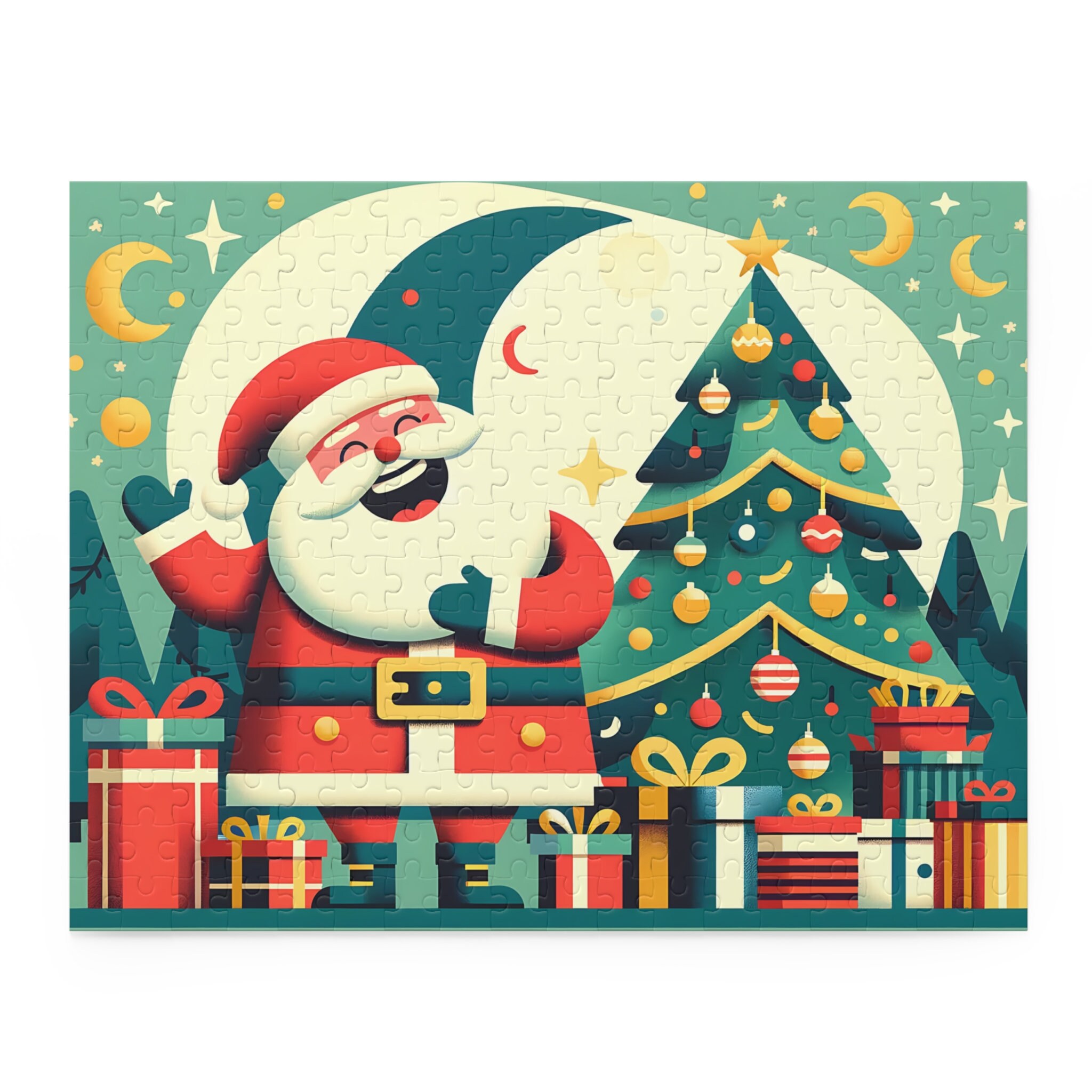 Santa With Christmas Presents and Tree Jigsaw Puzzle, 500 Piece Puzzle ...