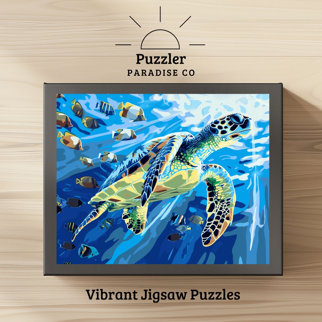 Blue/green Sea Turtle Tropical Fish Ocean Jigsaw Puzzle - 500 Piece ...