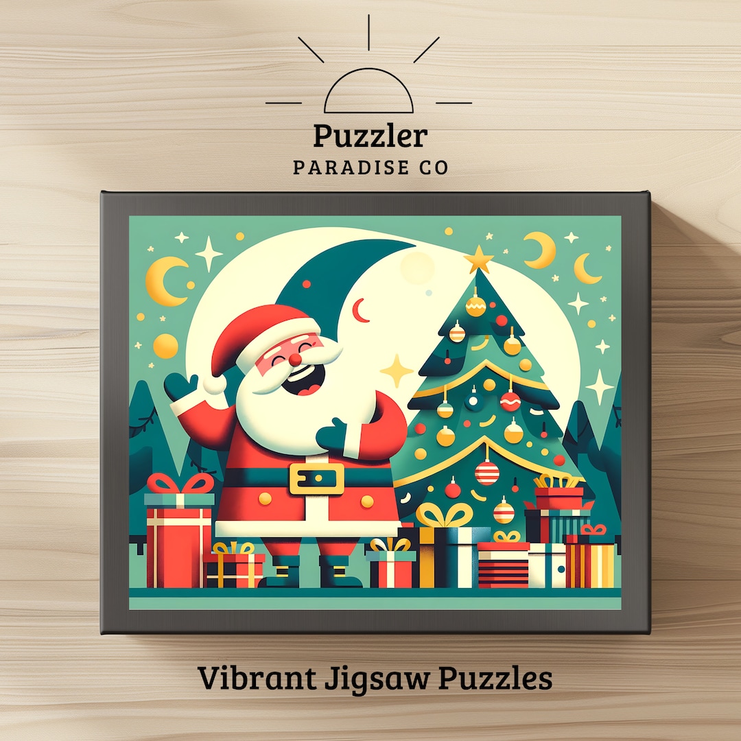 Santa With Christmas Presents and Tree Jigsaw Puzzle, 500 Piece Puzzle ...