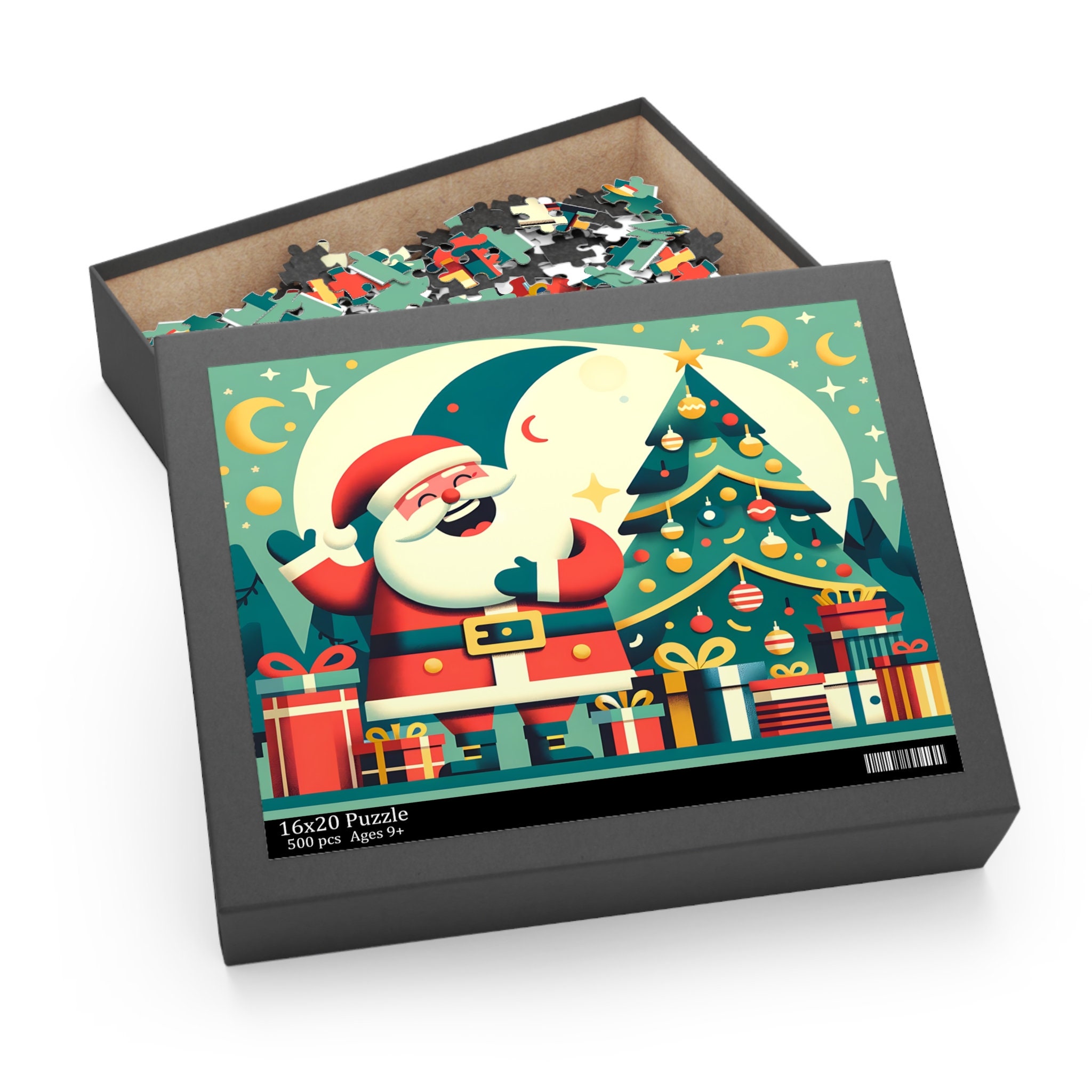 Santa With Christmas Presents and Tree Jigsaw Puzzle, 500 Piece Puzzle ...
