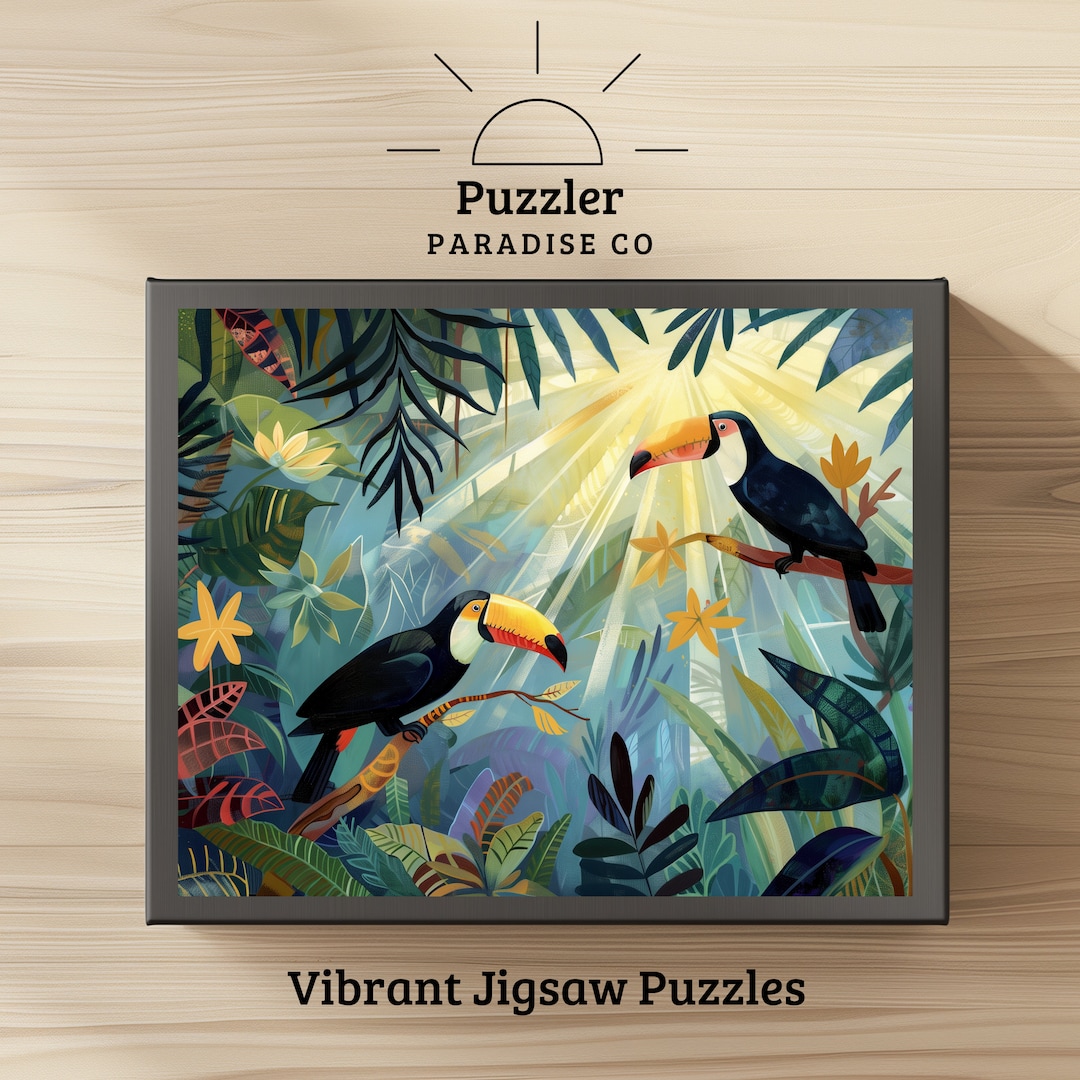 Jungle Scene of Toucans and Bright Plants Jigsaw Puzzle - 500 Piece ...