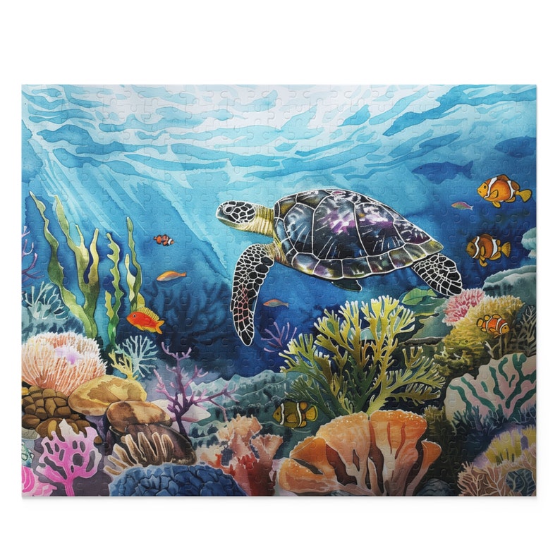 Sea Turtle Tropical Corral Reef Ocean Jigsaw Puzzle 500 Piece Puzzle ...