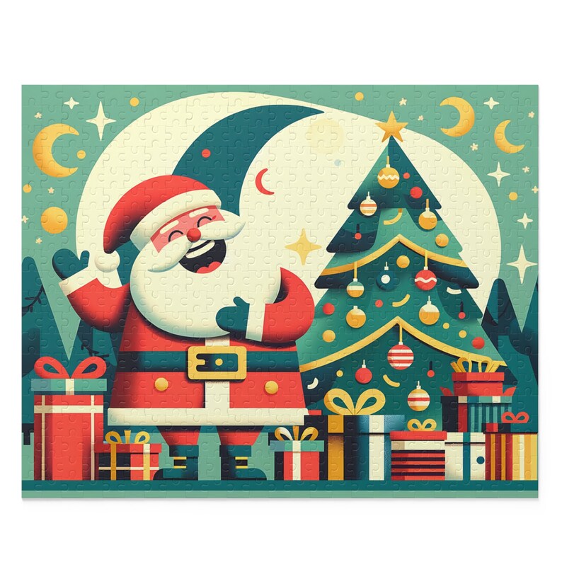 Santa With Christmas Presents and Tree Jigsaw Puzzle, 500 Piece Puzzle ...