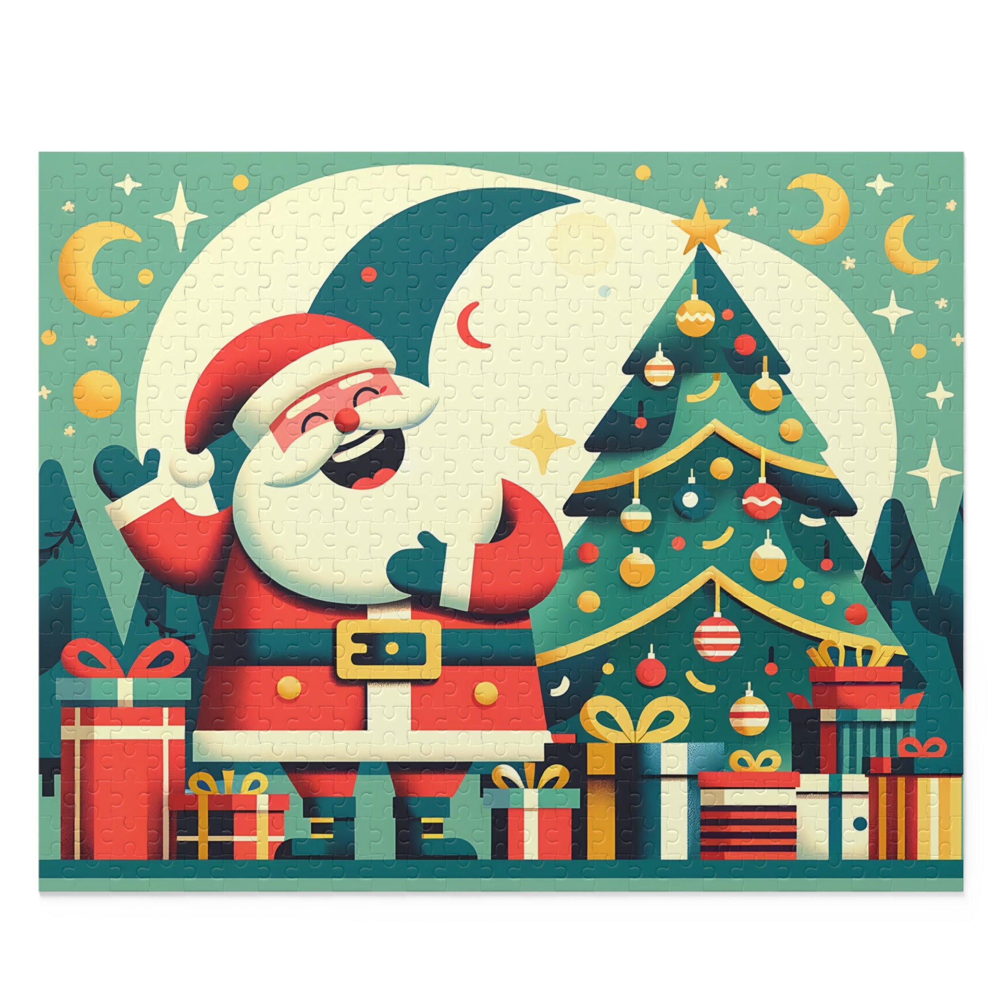 Santa With Christmas Presents and Tree Jigsaw Puzzle, 500 Piece Puzzle ...