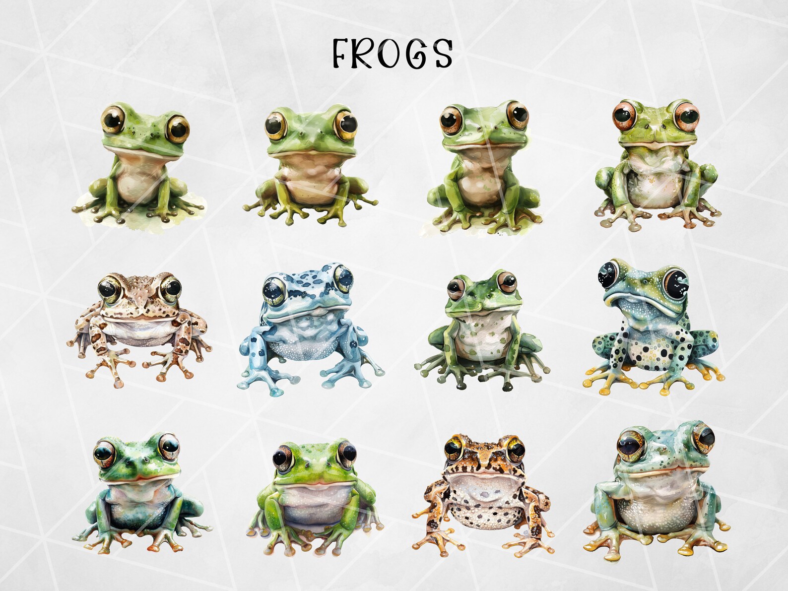 Watercolor Cute Baby Frog Clipart Frog on Lily Pad Pond Clipart Animal ...