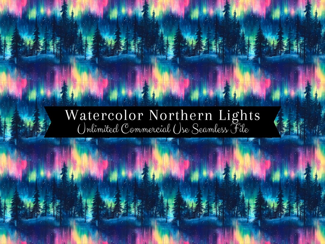 Aurora Borealis Seamless Design | Northern Lights Seamless Design ...