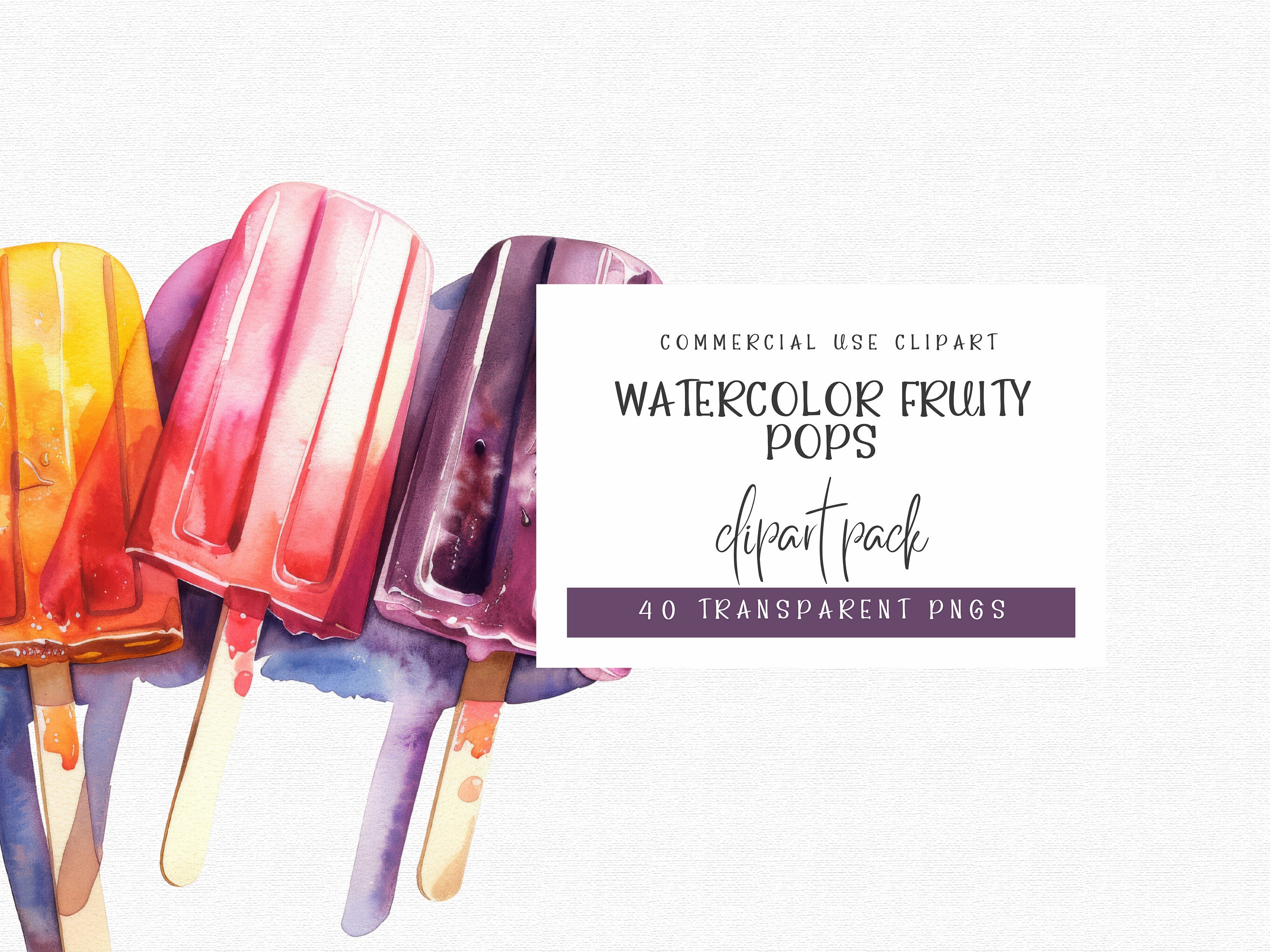 Fruity Popsicle Clipart Instant Download Summer Clipart Commercial Use ...