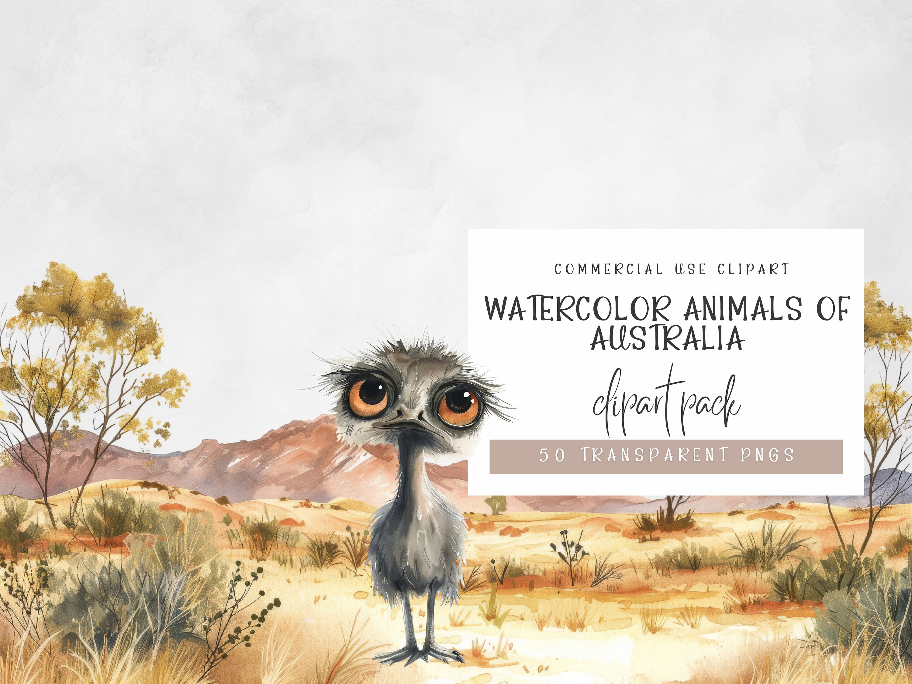 Australian Animals Clipart | Watercolor Clipart | Kangaroo Clipart ...