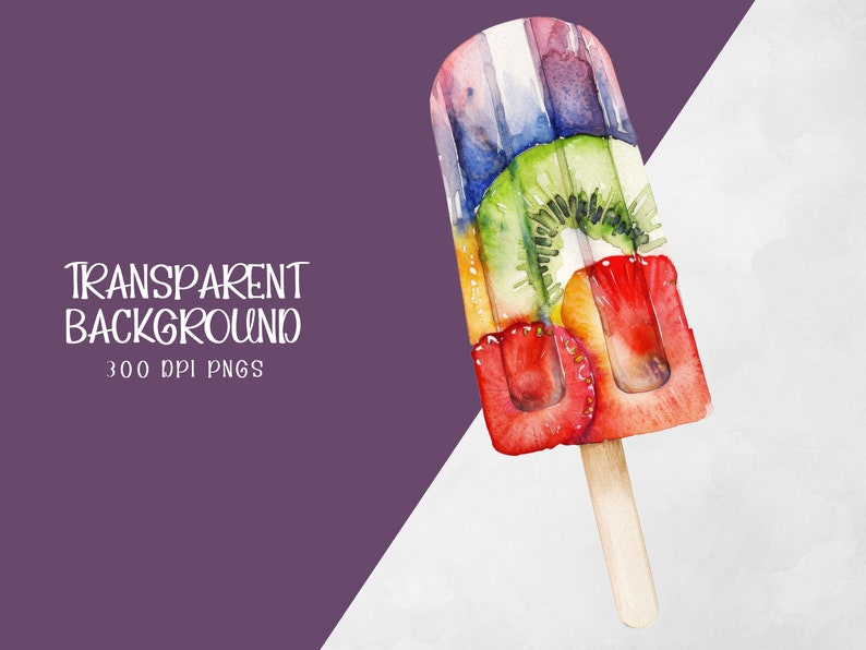 Fruity Popsicle Clipart Instant Download Summer Clipart Commercial Use ...