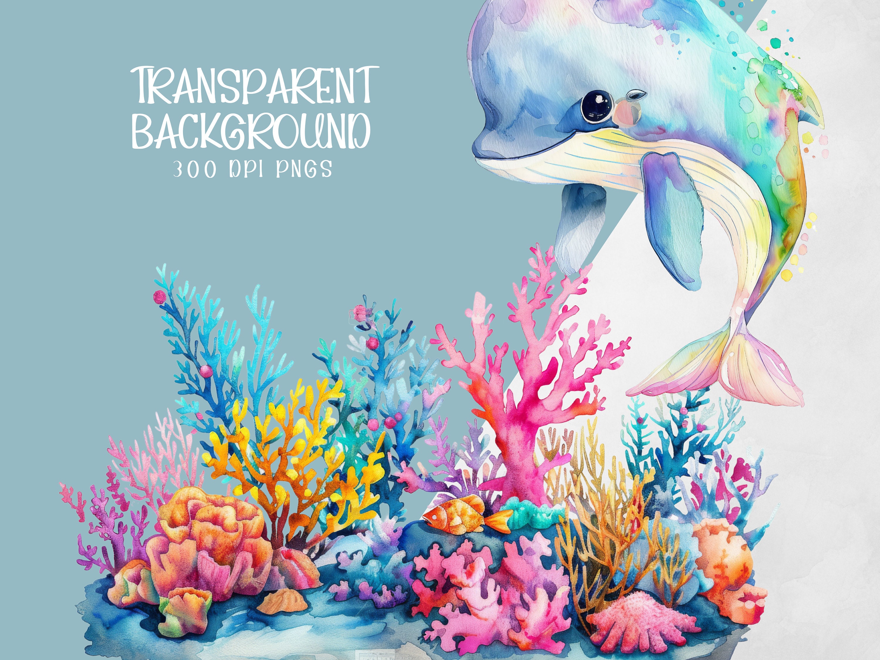 Watercolor Mermaid Clipart Bundle | Under the Sea Clipart | Watercolor ...