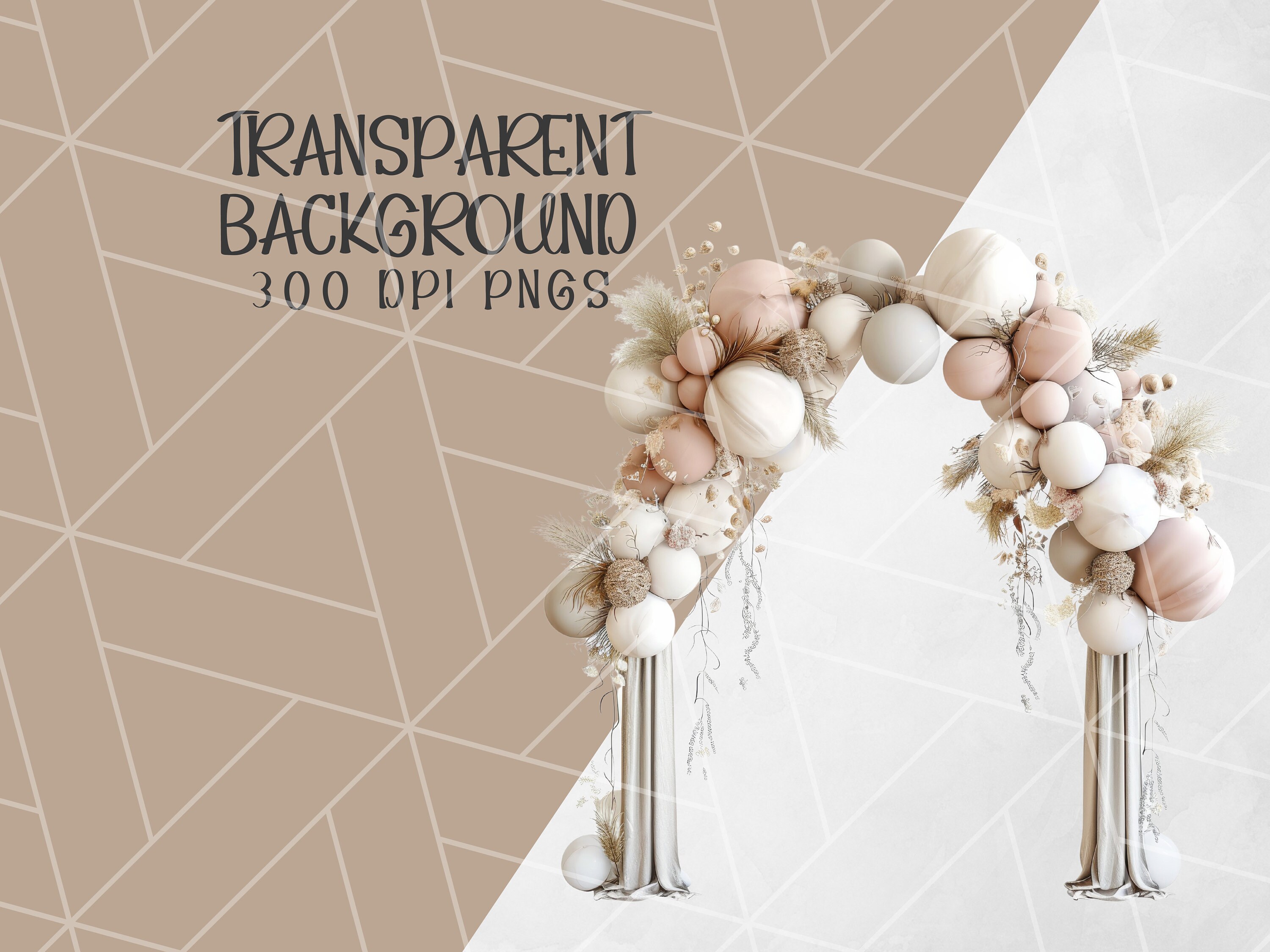 Watercolor Boho Balloon Arch Clipart | Boho Clipart | Balloon Clipart ...