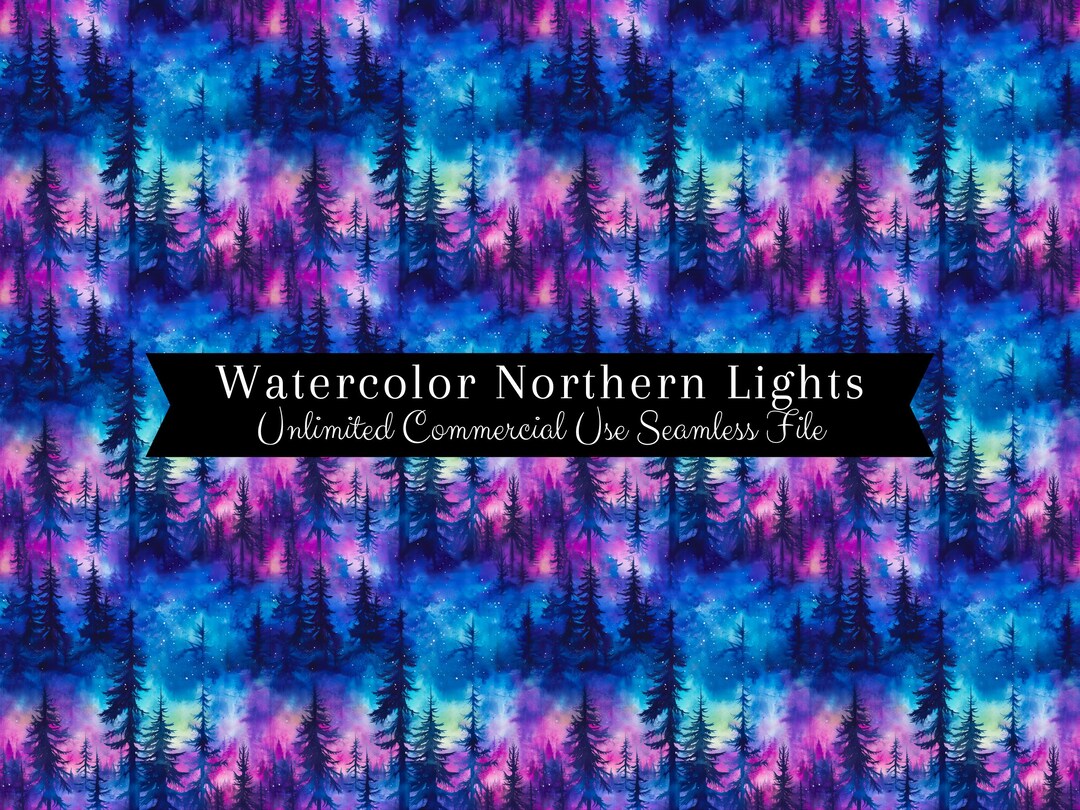 Aurora Borealis Seamless Design | Northern Lights Seamless Design ...