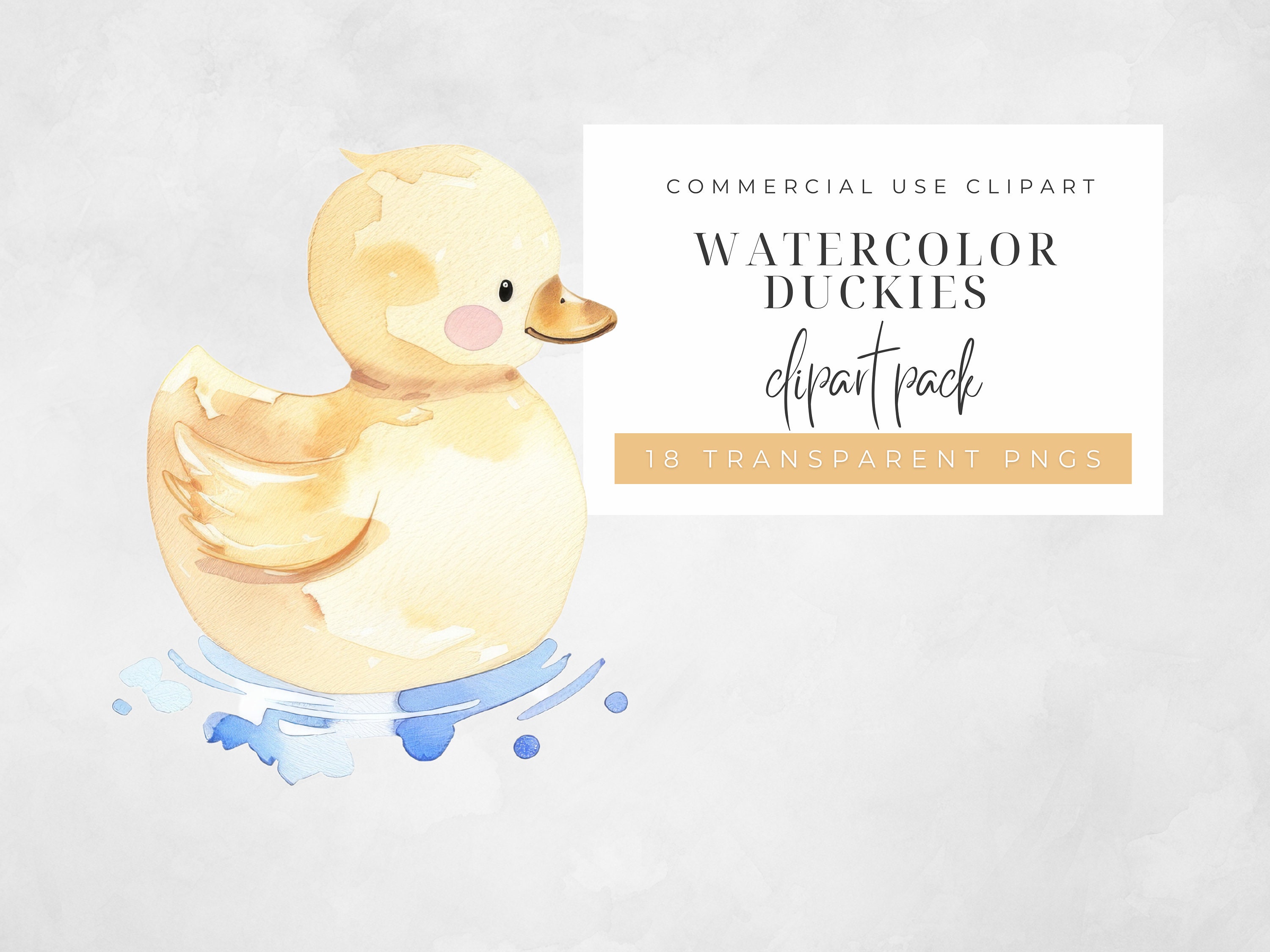 Watercolor Rubber Ducky Clipart Bundle | Rubber Duck | Rubber Ducky ...