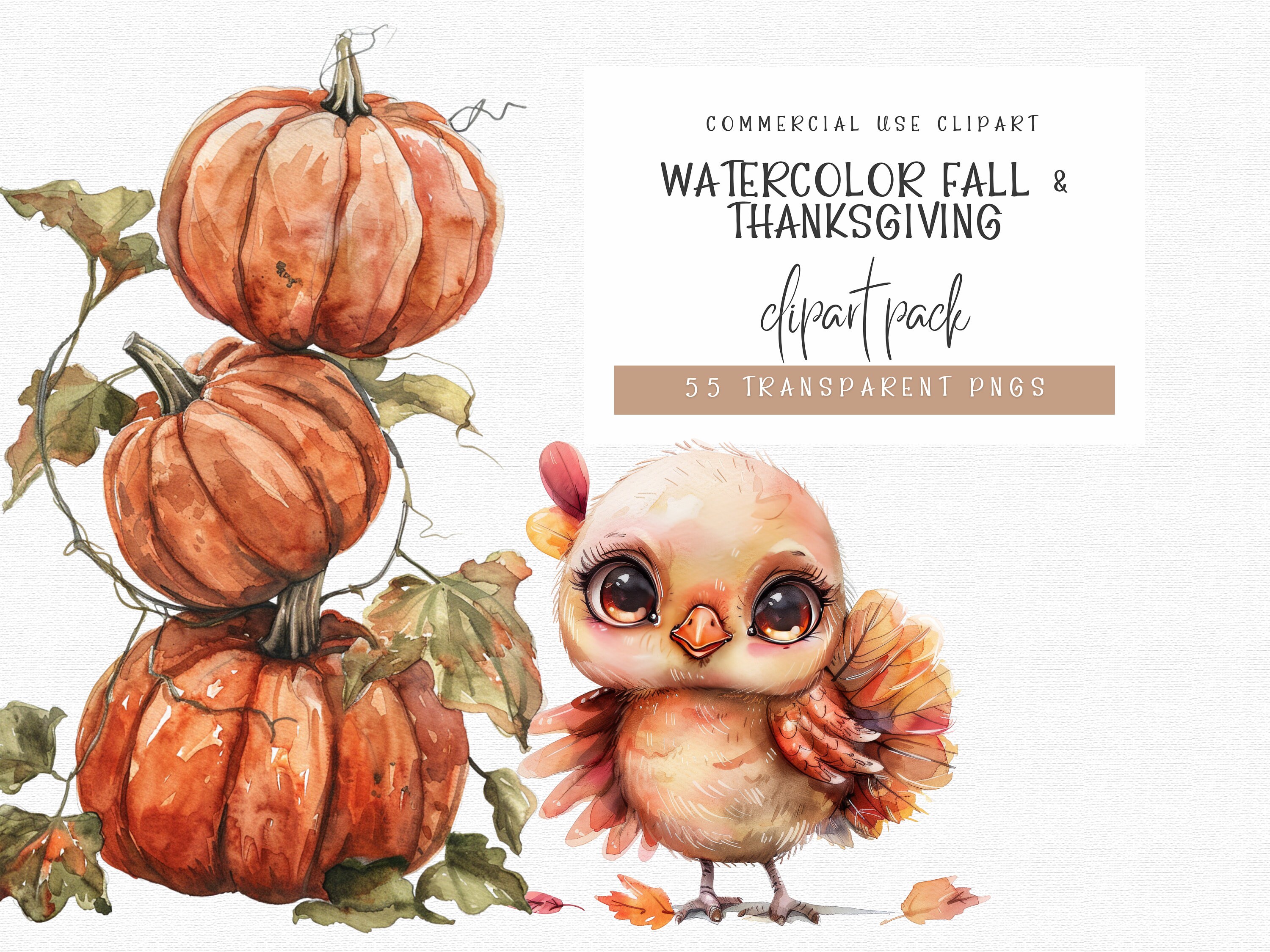 Fall Watercolor Clipart | Watercolor Fall Wildflower Clipart ...