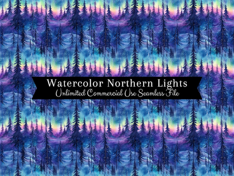 Aurora Borealis Seamless Design | Northern Lights Seamless Design ...