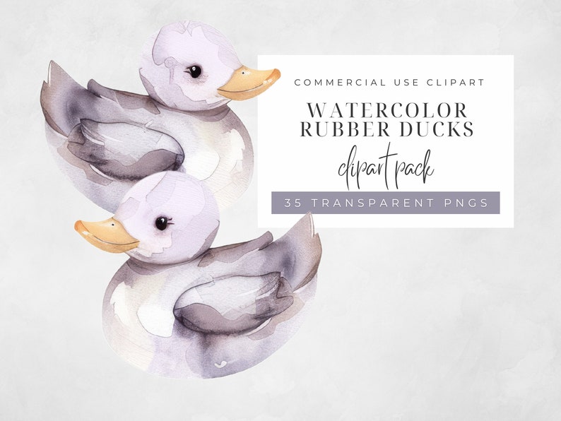 Watercolor Ducky Clipart Bundle | Rubber Duck | Rubber Ducky Clip Art ...