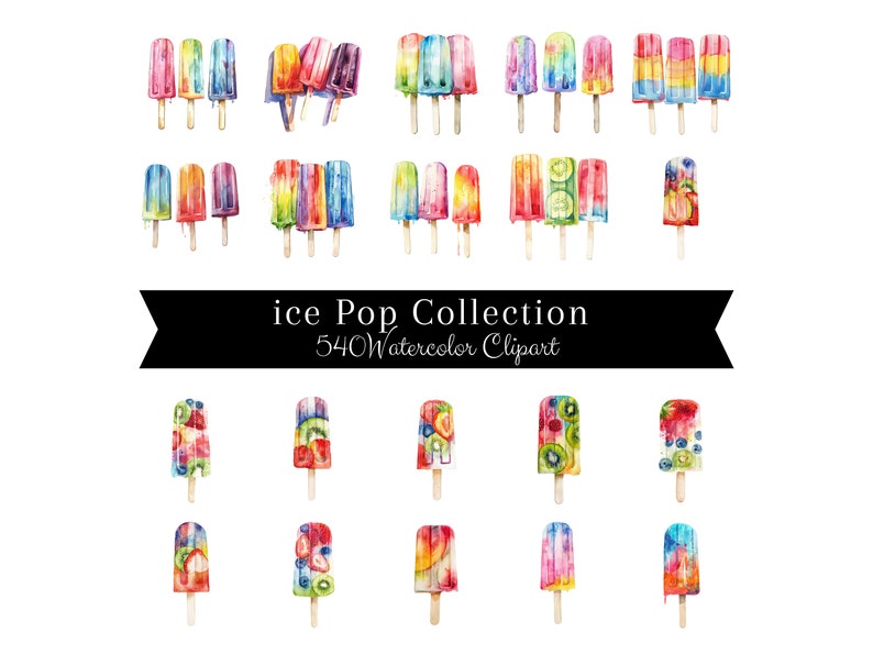 Fruity Popsicle Clipart Instant Download Summer Clipart Commercial Use ...