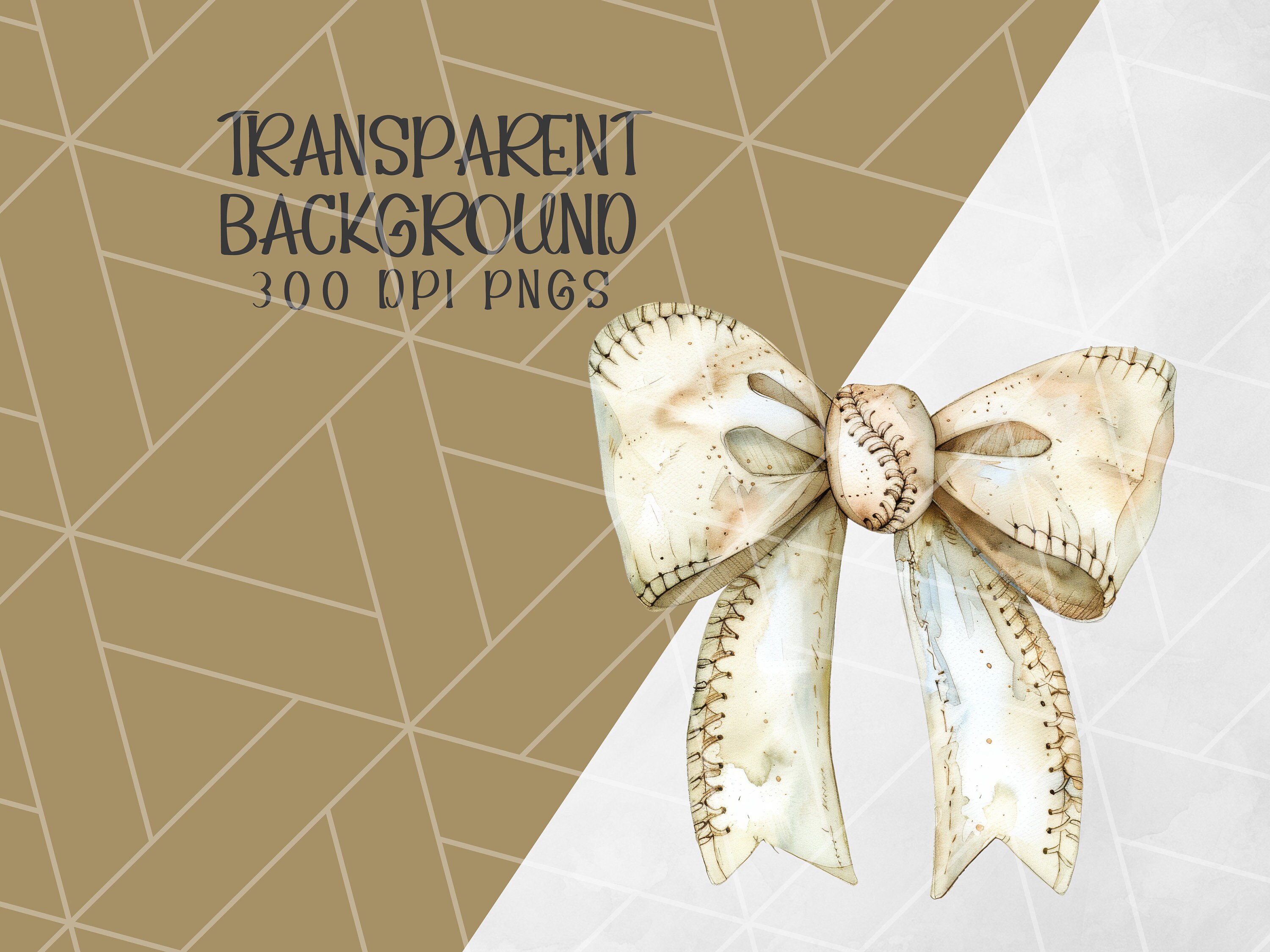 Watercolor Coquette Baseball Bow Clipart Vintage Baseball Bow Clipart ...