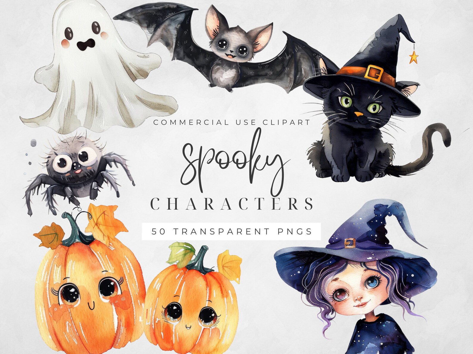 Spooky Clipart Ghost Clipart Pumpkin Clipart Witch Clipart Bat Clipart ...