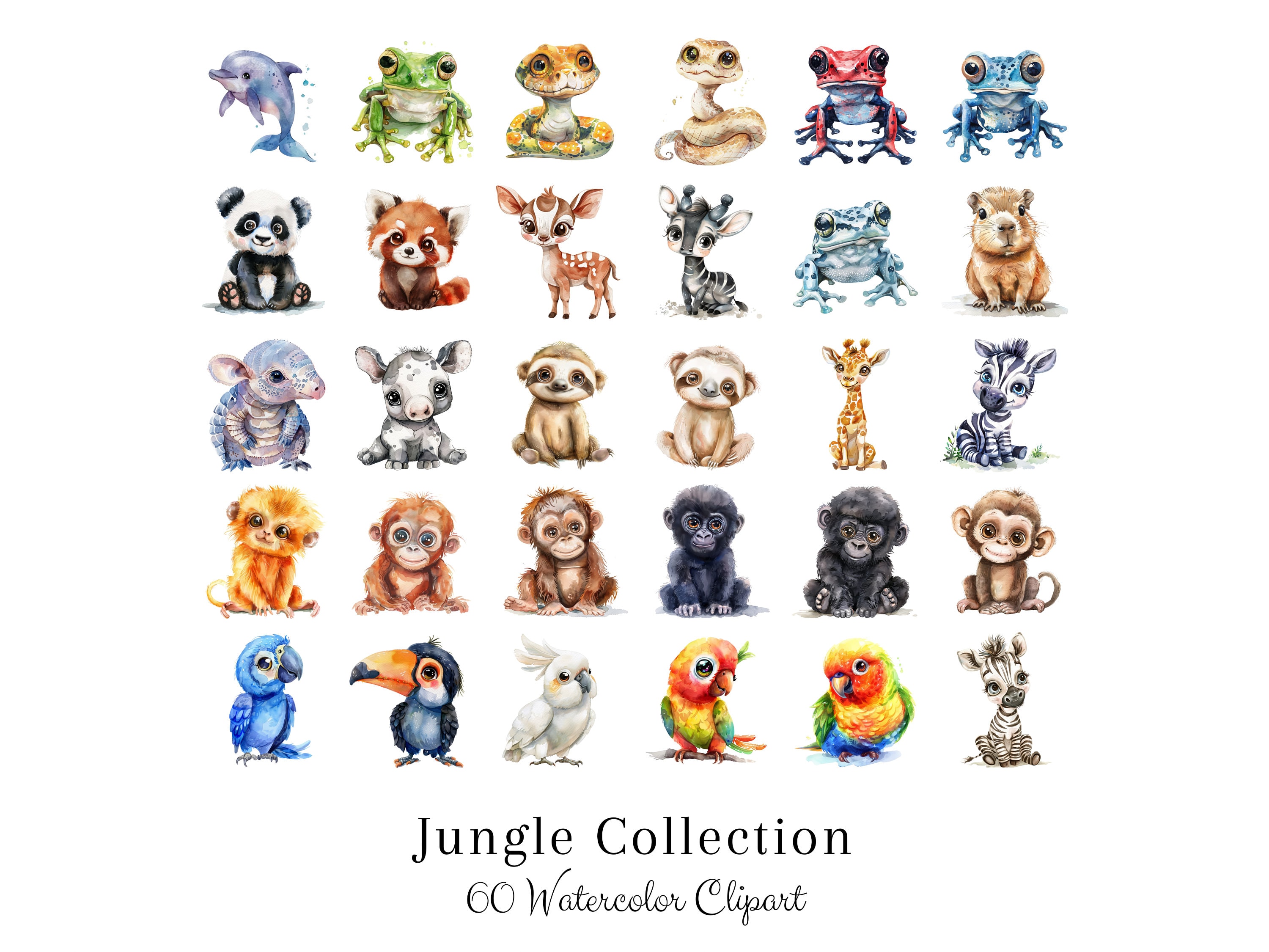 Baby Safari Animals Png Cute Baby Shower Nursery Decor Baby Shower ...