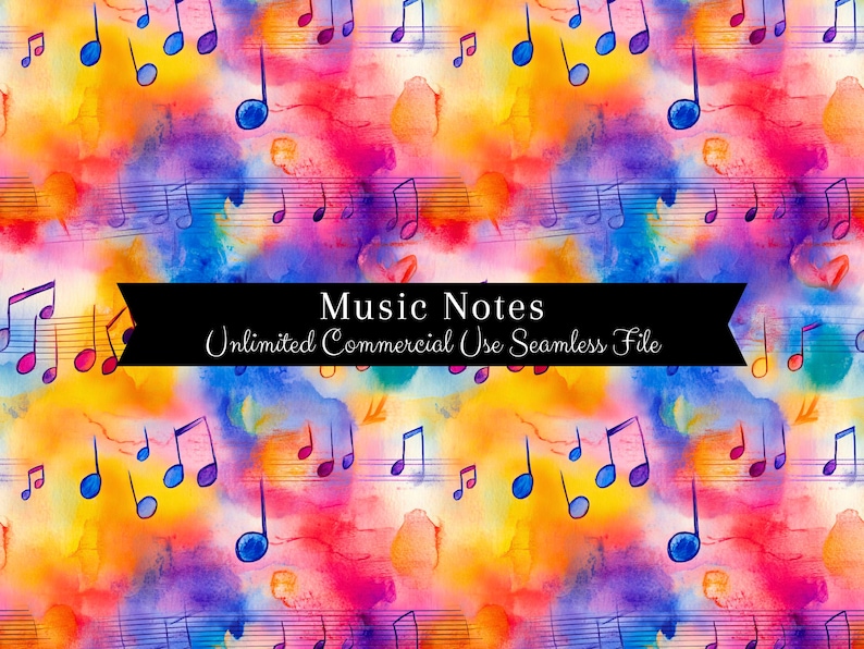 Watercolor Music Note Seamless Pattern | Watercolor Musical Digital ...