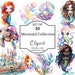 Watercolor Mermaid Clipart Bundle | Under the Sea Clipart | Watercolor ...