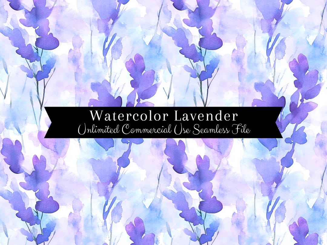 Watercolor Lavender Seamless Print | Lavender Seamless Pattern ...