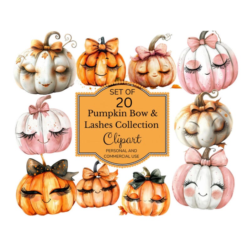 Coquette Bow Pumpkin Watercolor Clipart | Watercolor Pink Pumpkin PNG ...