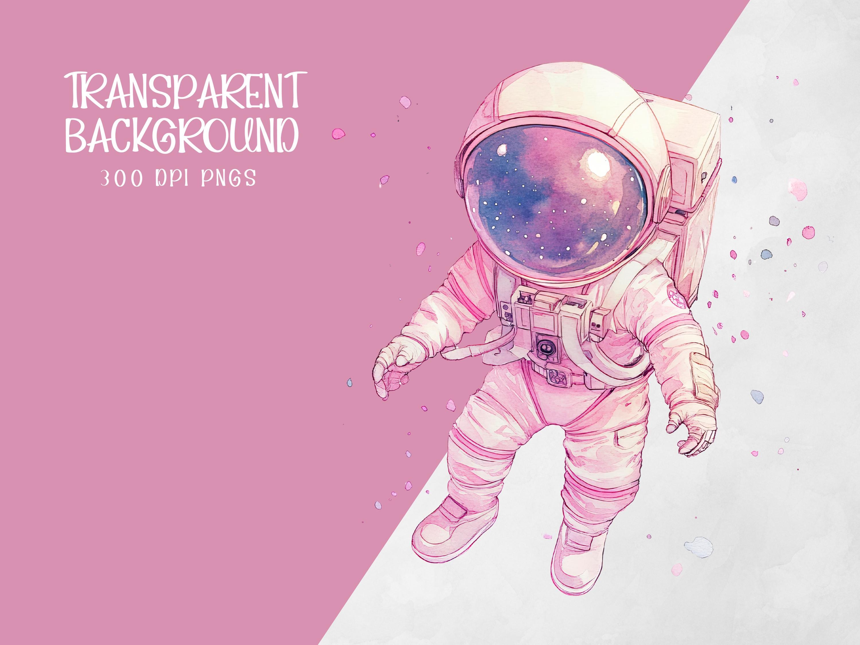Watercolor Pink Space Clipart Bundle | Cute Astronauts | Rocket and ...