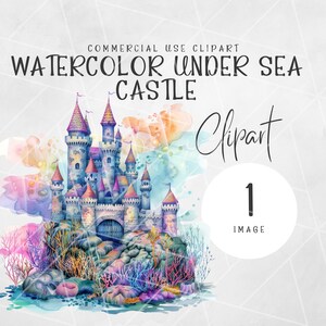 Watercolor Under the Sea Castle | Princess Clipart | Fairytale Clipart ...