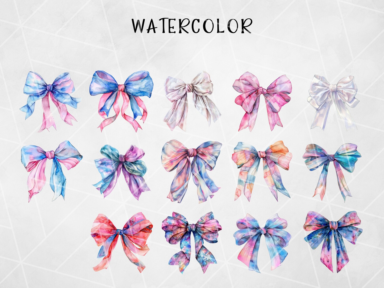 Watercolor Coquette Pattern Bow Clipart | Pink Coquette Bow PNG Clipart ...
