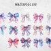 Watercolor Coquette Pattern Bow Clipart | Pink Coquette Bow PNG Clipart ...