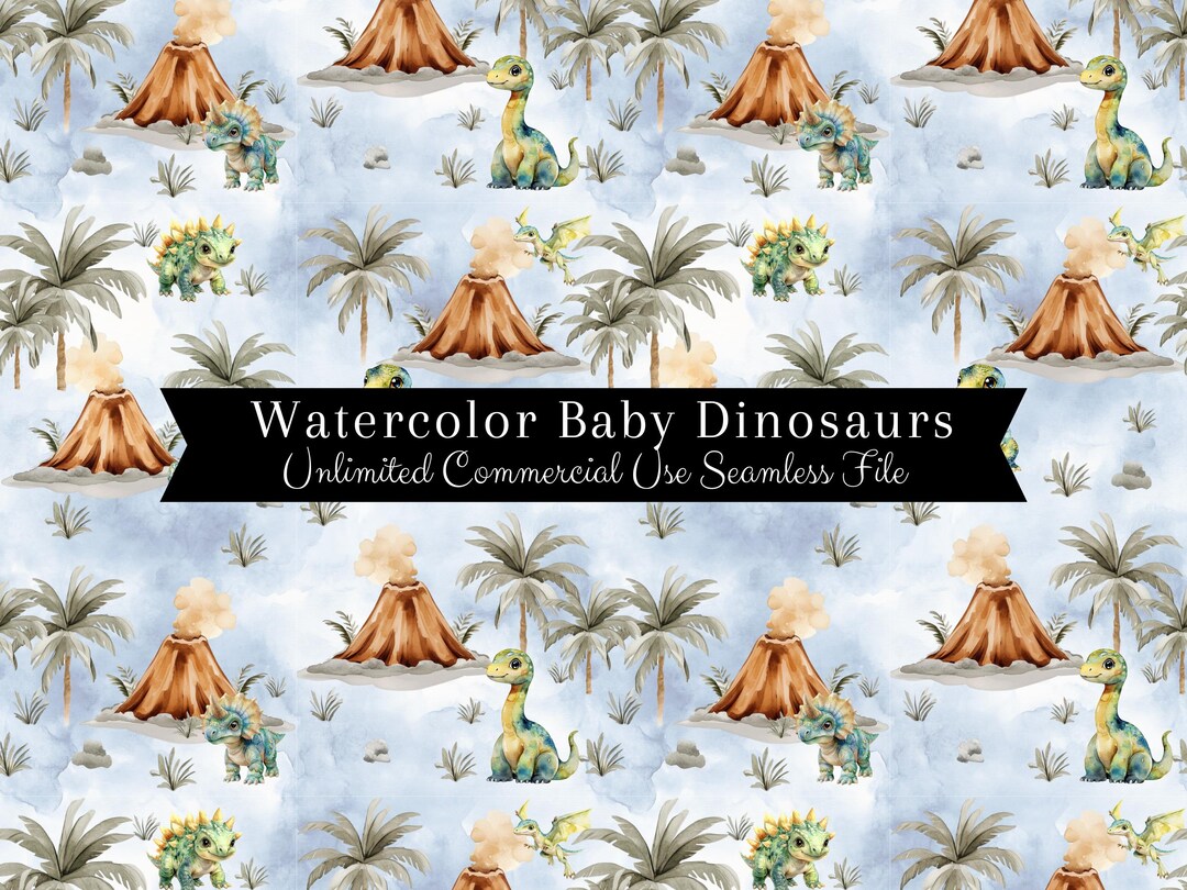 Baby Dinosaur Seamless Pattern | Seamless Pattern for Fabric | Cute ...