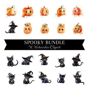 Spooky Clipart | Ghost Clipart | Pumpkin Clipart | Witch Clipart | Bat ...