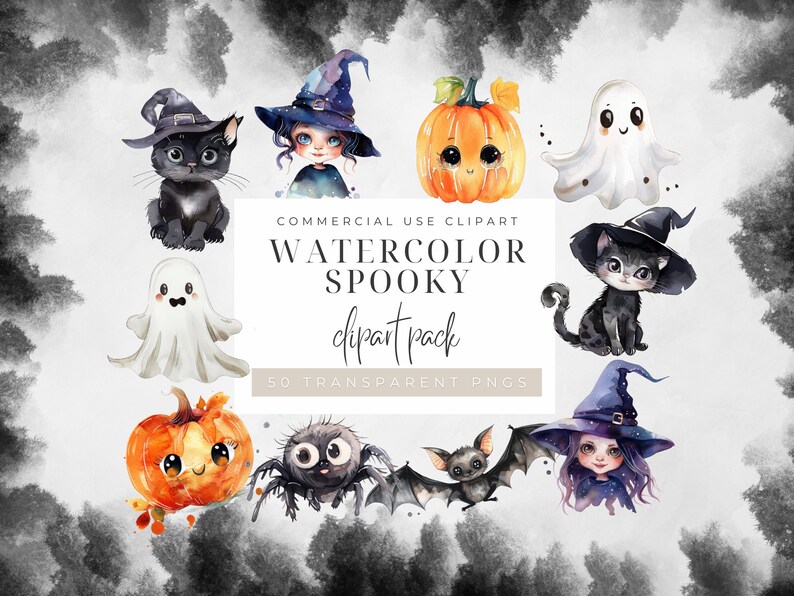 Spooky Clipart Ghost Clipart Pumpkin Clipart Witch Clipart Bat Clipart ...