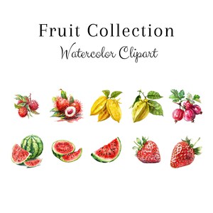 Watercolor Fruits Clipart Bundle | Farm Clipart | Watercolor Clipart ...