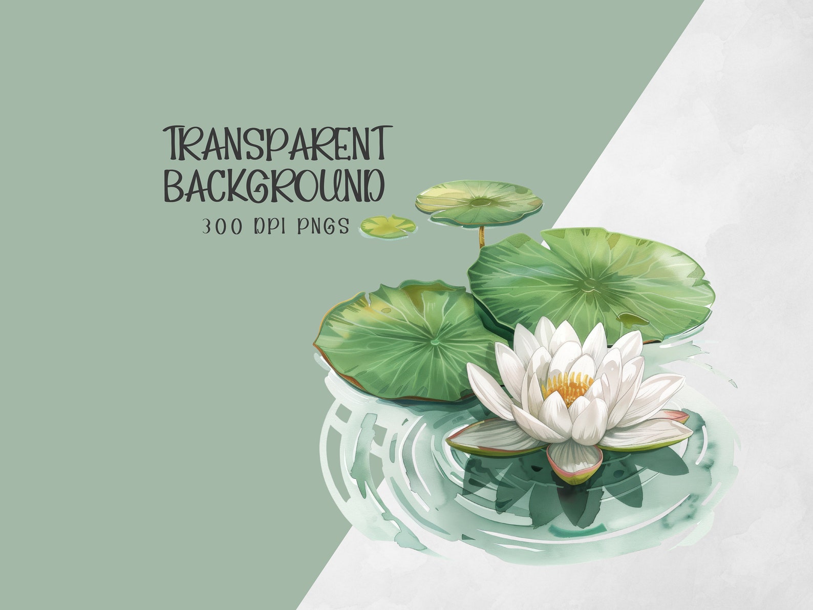 Watercolor Cute Baby Frog Clipart Frog on Lily Pad Pond Clipart Animal ...