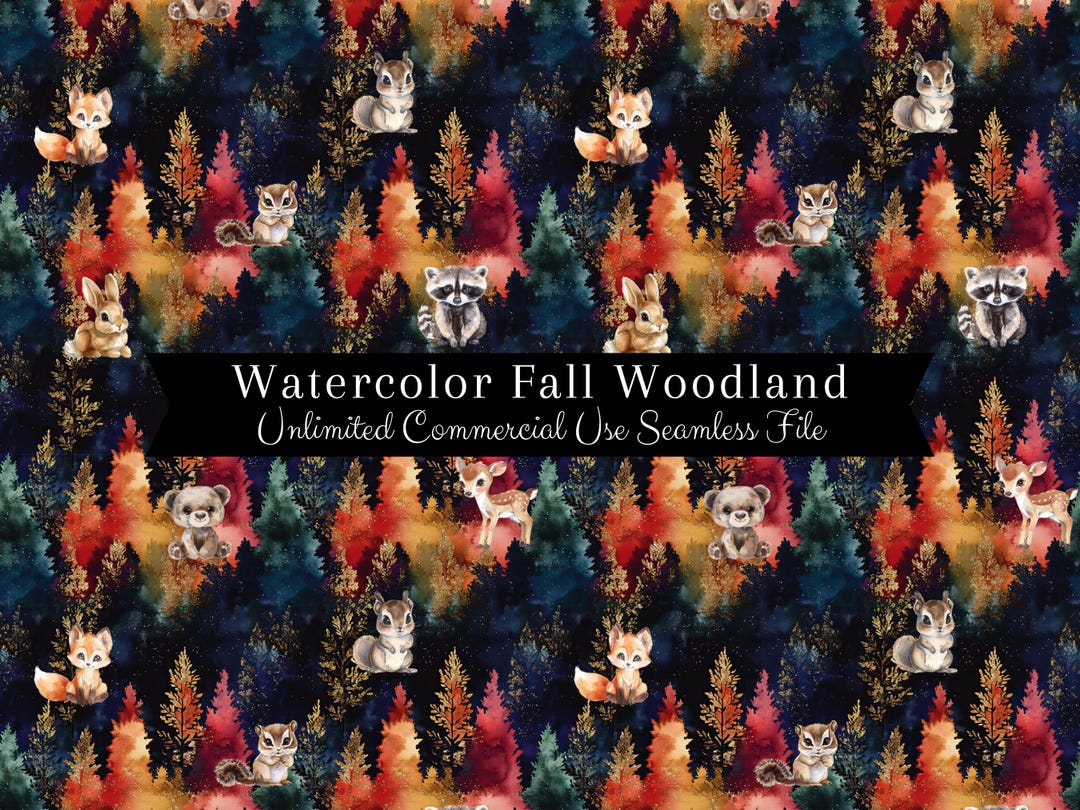 Seamless Fall Woodland Animals Pattern | Watercolor Animals | Autumn ...