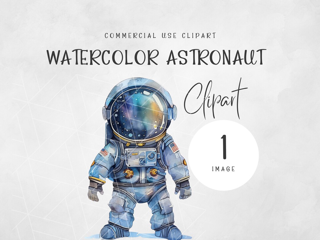 Space Astronaut Watercolor Clipart | Watercolor Astronaut Clipart ...