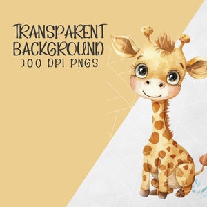 Watercolor Baby Giraffe Clipart | Safari Jungle Clipart | Nursery ...