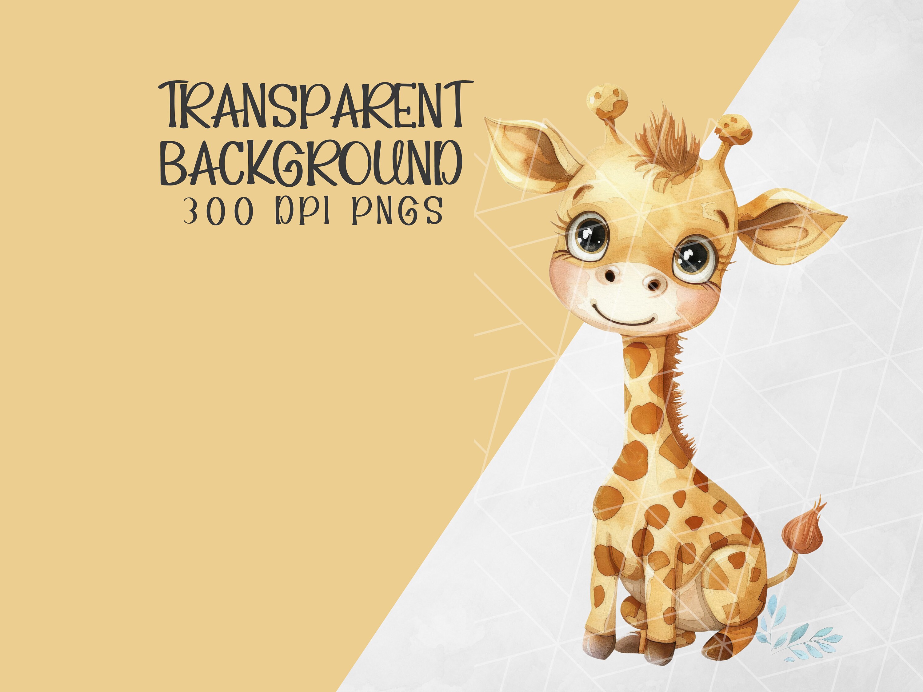 Watercolor Baby Giraffe Clipart | Safari Jungle Clipart | Nursery ...