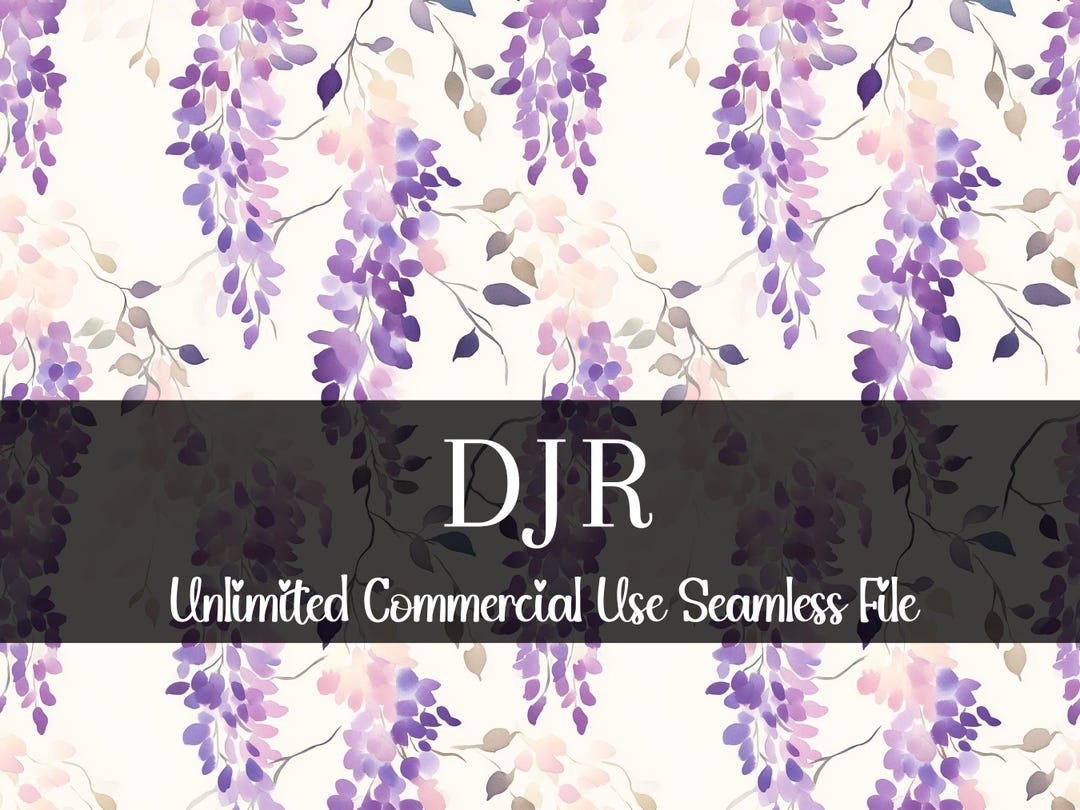 Watercolor Purple Wisteria Seamless | Floral Seamless Pattern | Floral ...