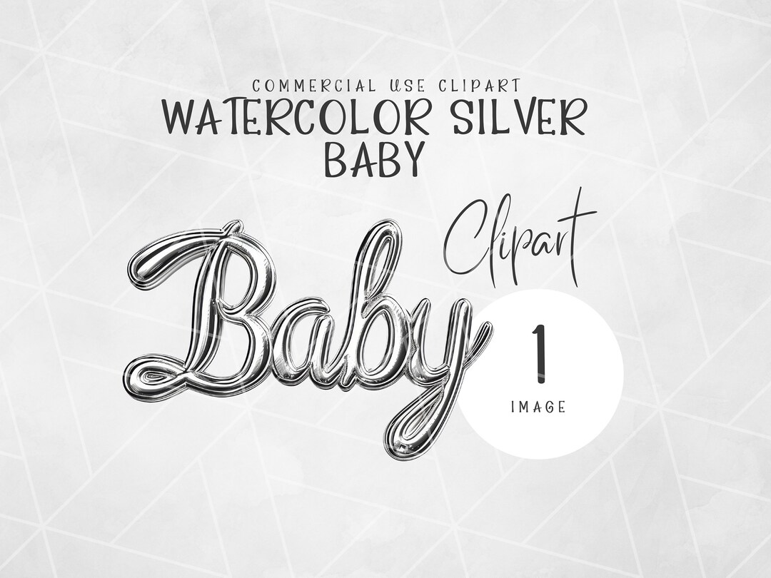 Silver Bubble Baby Lettering Clipart | Baby PNG | Script Letters ...