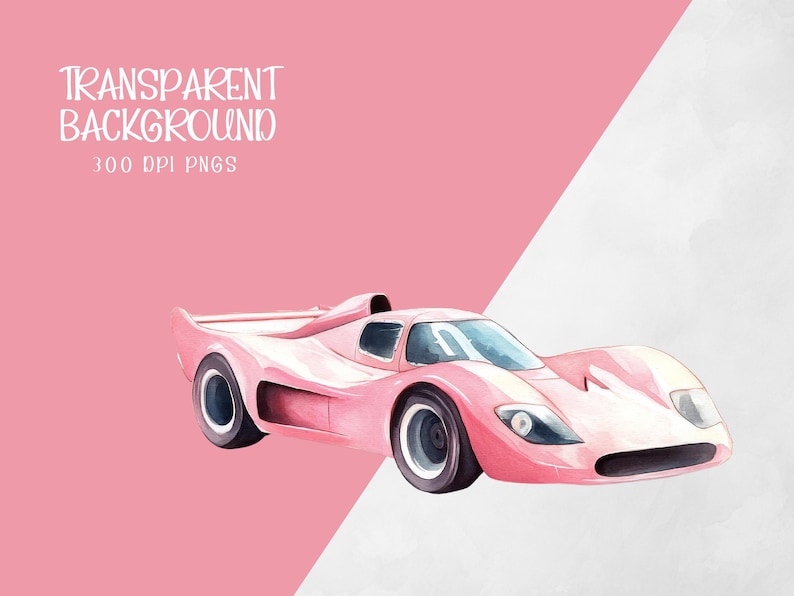 Race Car Clipart Bundle Pink Girl Race Car Clipart Two Fast Commercial ...