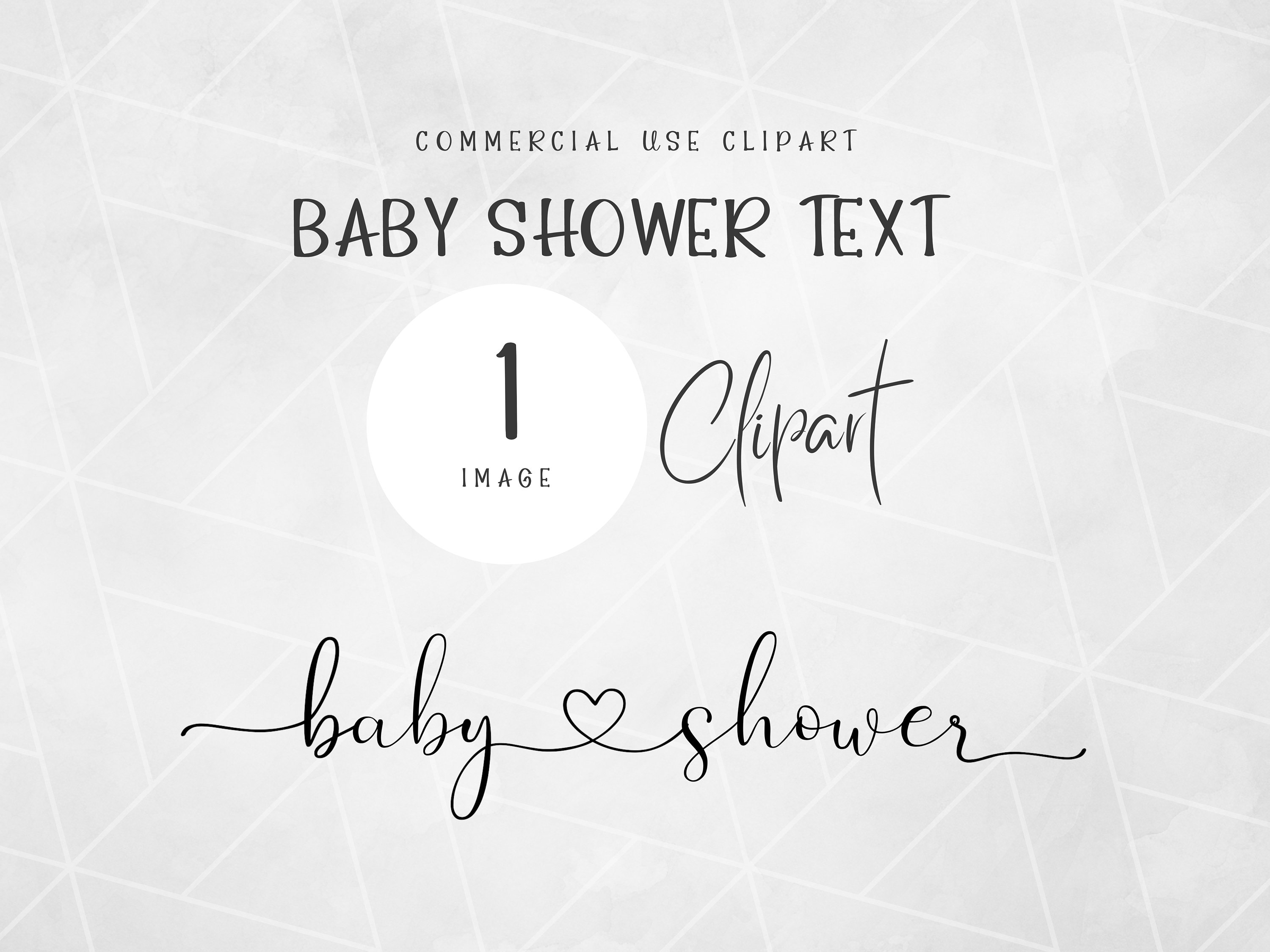 Script Baby Shower With Heart Clipart | Baby Shower PNG | Baby Shower ...