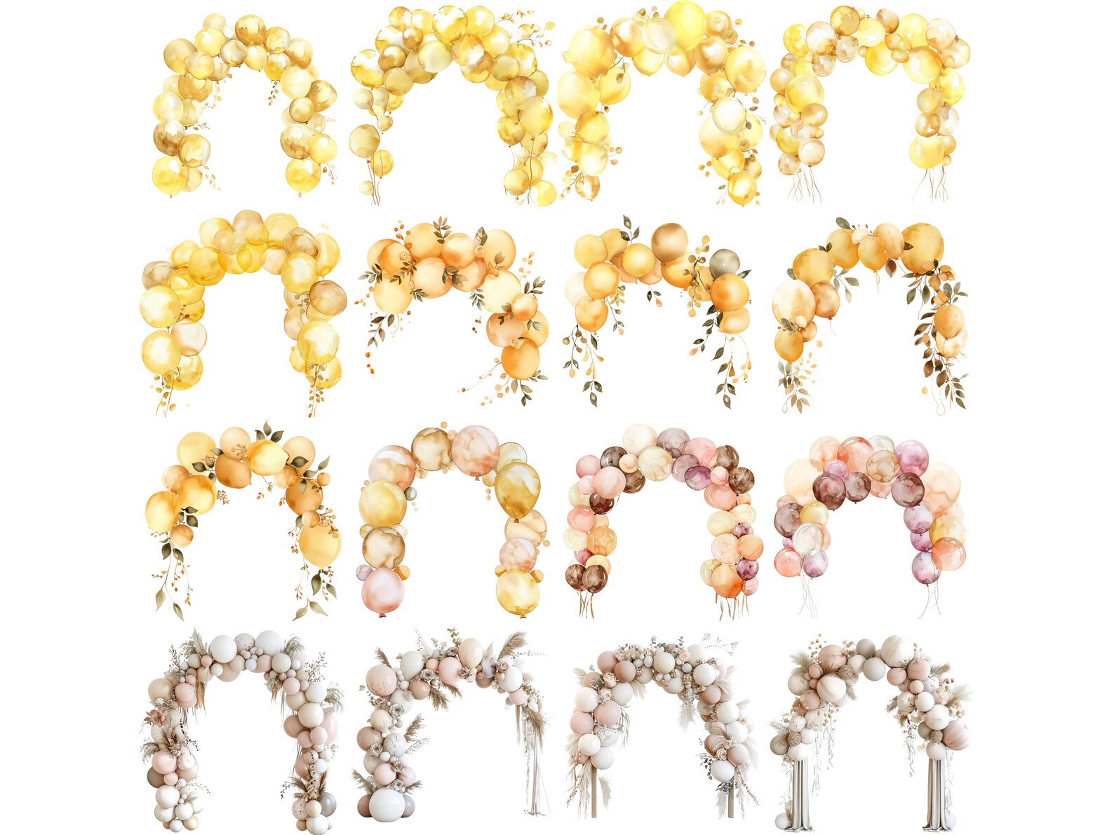 Watercolor Rainbow Balloon Clipart | Birthday Party Clipart | Balloon ...