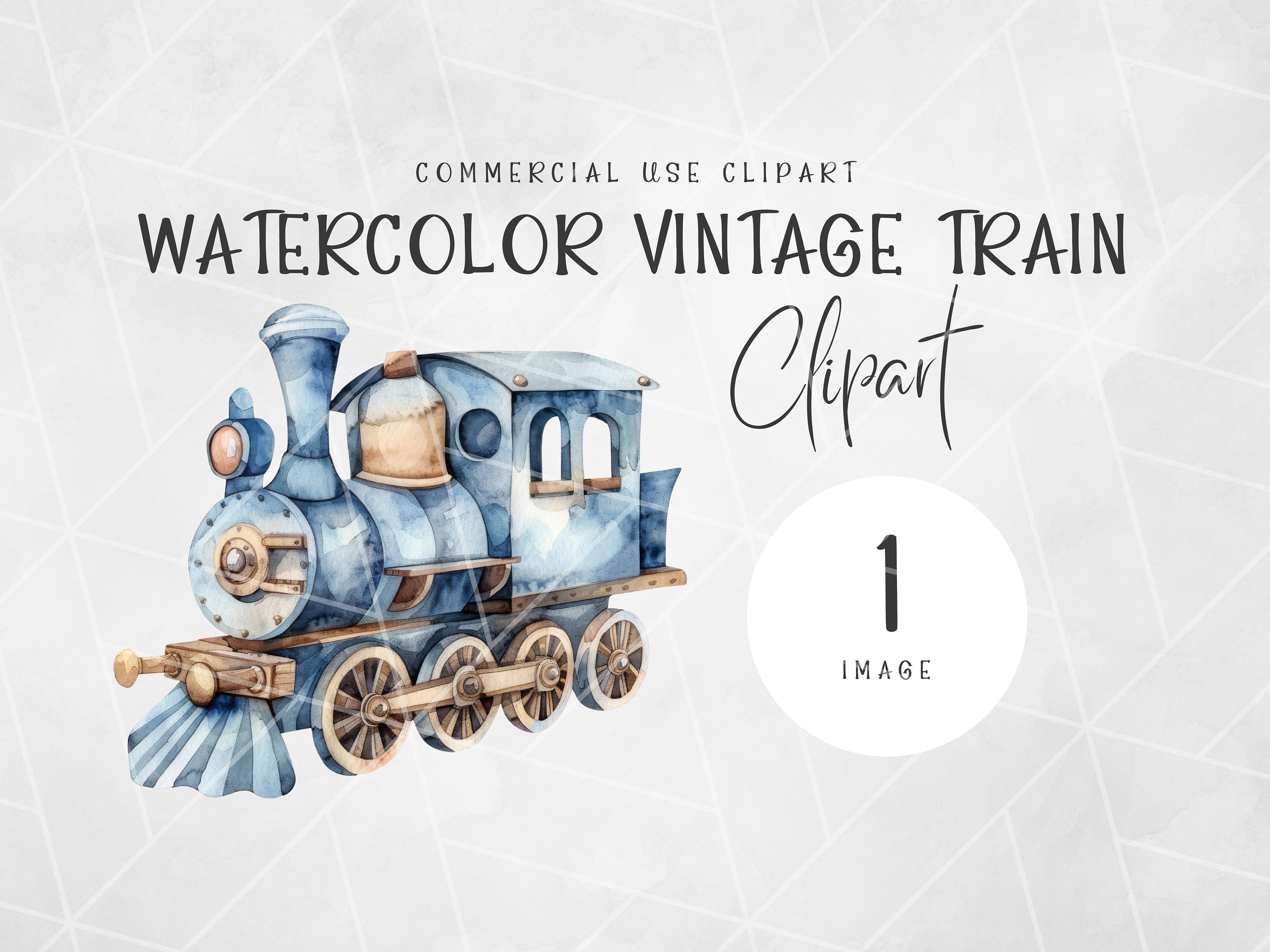 Watercolor Vintage Baby Boy Train Clipart | Baby Boy Clipart | Nursery ...
